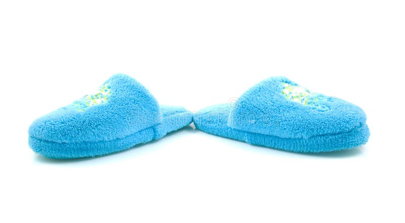 Pair of Blue Slippers for Children Stock Image - Image of wear ...