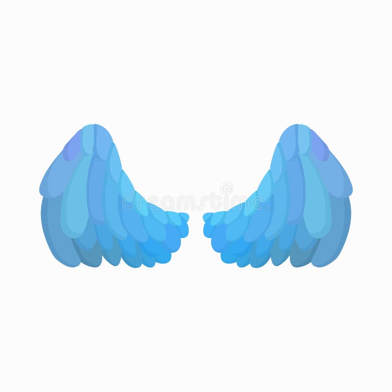 A Pair of Blue Angel Wings Icon, Simple Style Stock Vector ...