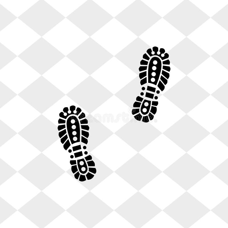 Pair of Boot Tracks Black Flat Vector Illustration Stock Illustration ...