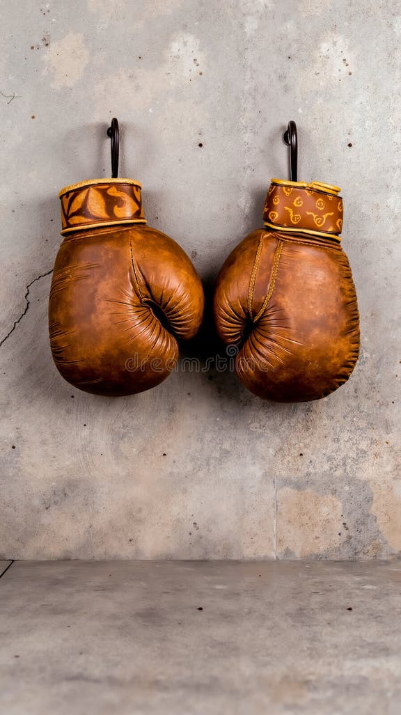 A Pair of Boxing Gloves Hanging on a Wall Stock Photo - Image of ...