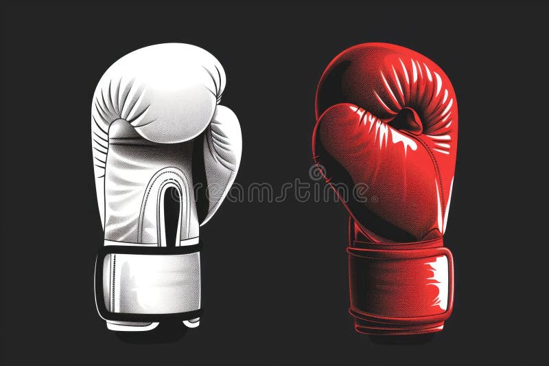 A Pair of Boxing Gloves with Red and White Color Scheme Stock Photo ...
