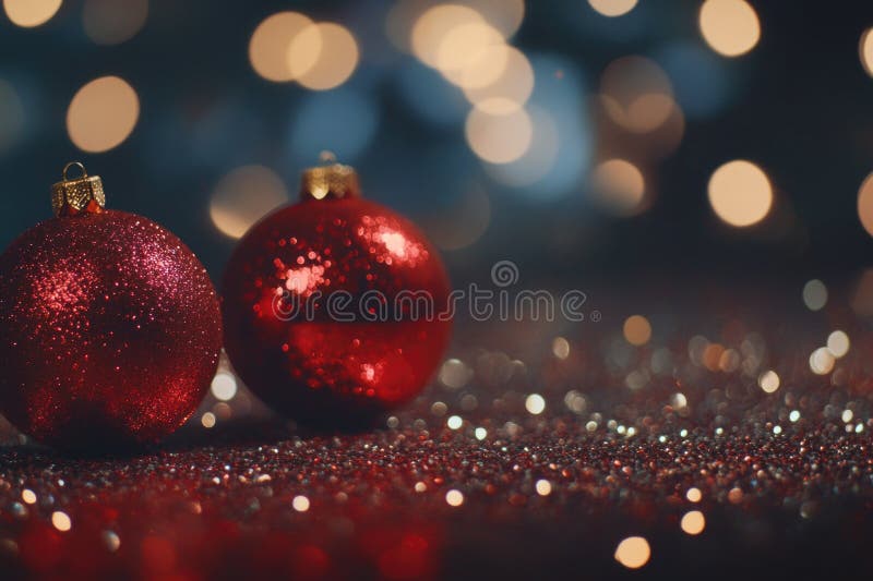 A Pair of Bright Red Decorative Balls Sit on a Table, Perfect for ...