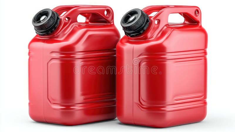 A Pair of Bright Red Gas Cans Stand Against a Clean White Backdrop ...