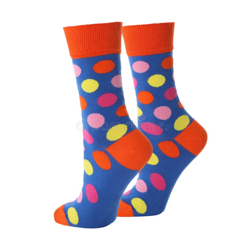 Pair of Bright Socks Isolated on White Stock Photo - Image of orange ...