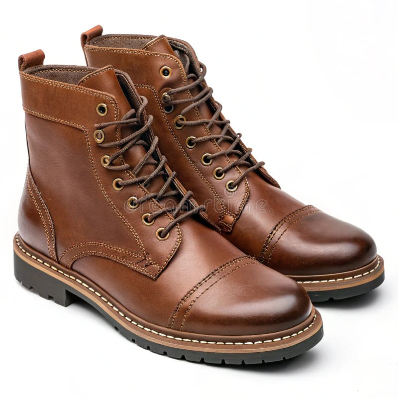 Pair of Brown Boots on Transparent Background Stock Illustration ...