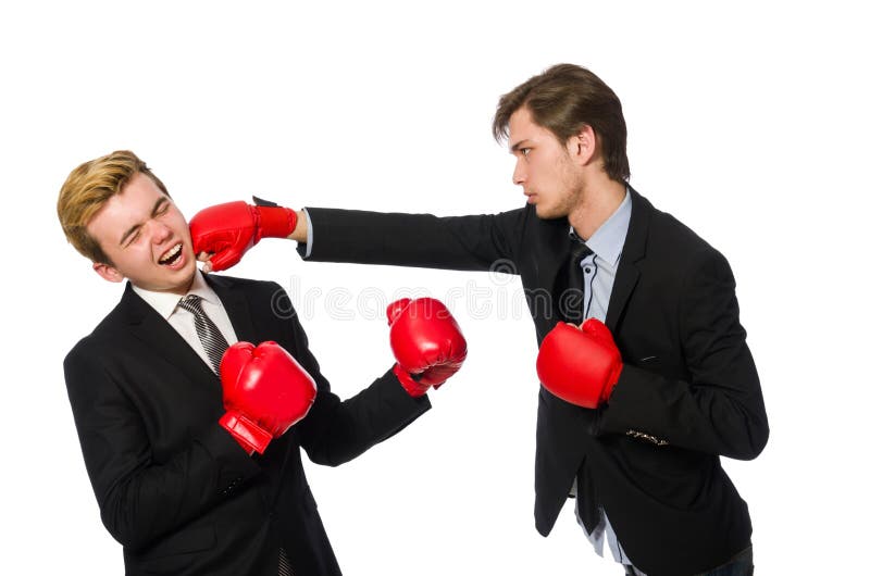 Businessmen and Boxing Challenge Stock Image - Image of expression ...