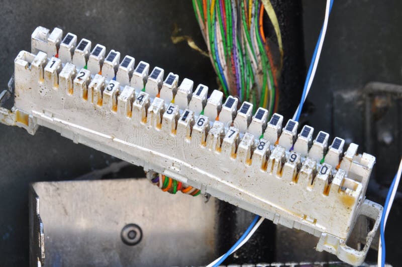 Pair Cable Connection Telecommunication Systems Closeup Stock Photo ...