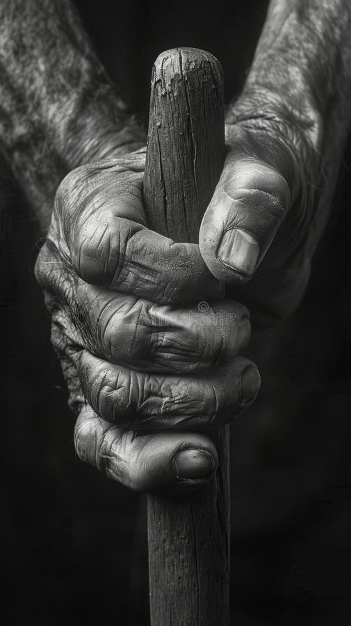 A Pair of Calloused Hands Gripping Tightly Onto a Tool a Physical ...