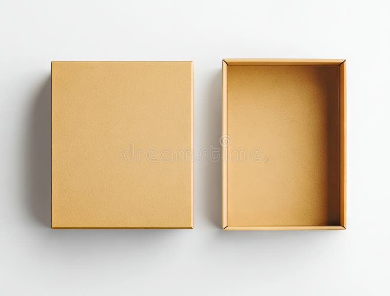 A Pair of Cardboard Boxes on a White Surface Stock Image - Image of ...