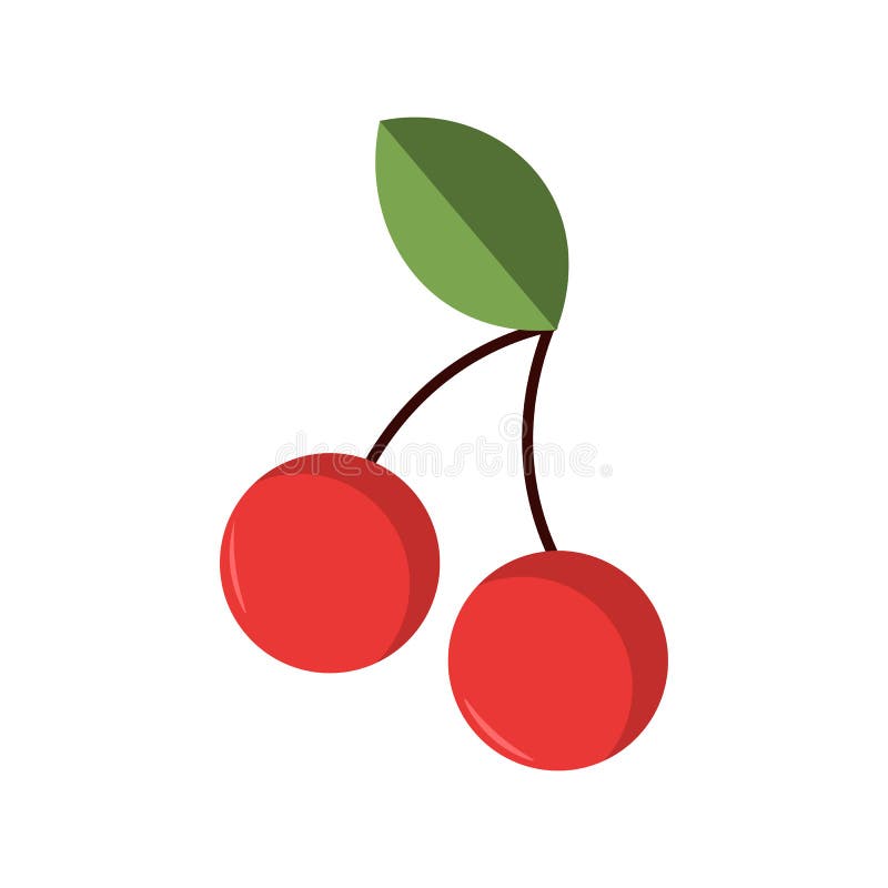 Red Cherry, Ripe, Tree Isolated. Engraving, Drawing. Freehand. Flora ...