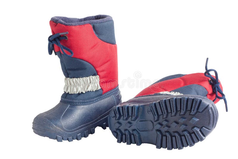 Pair of Child S Winter Boots with Rubber Sole Stock Photo - Image of ...