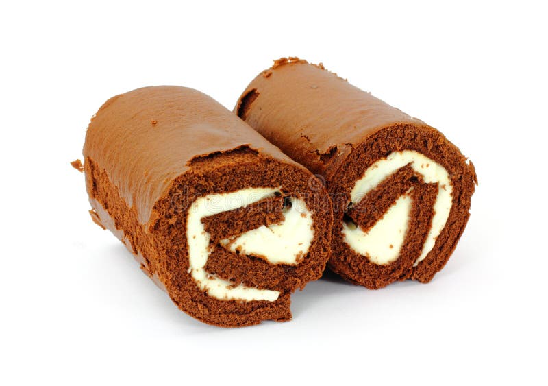 Pair Chocolate and Cream Filled Rolls Stock Image - Image of rolls ...