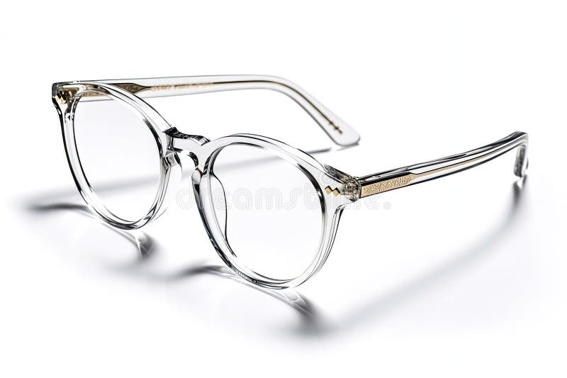Pair of Transparent Acetate Eyeglasses Isolated on White Background ...