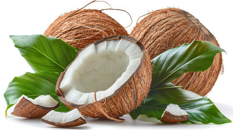 Two Coconuts on Table stock image. Image of exotic, surface - 311382841