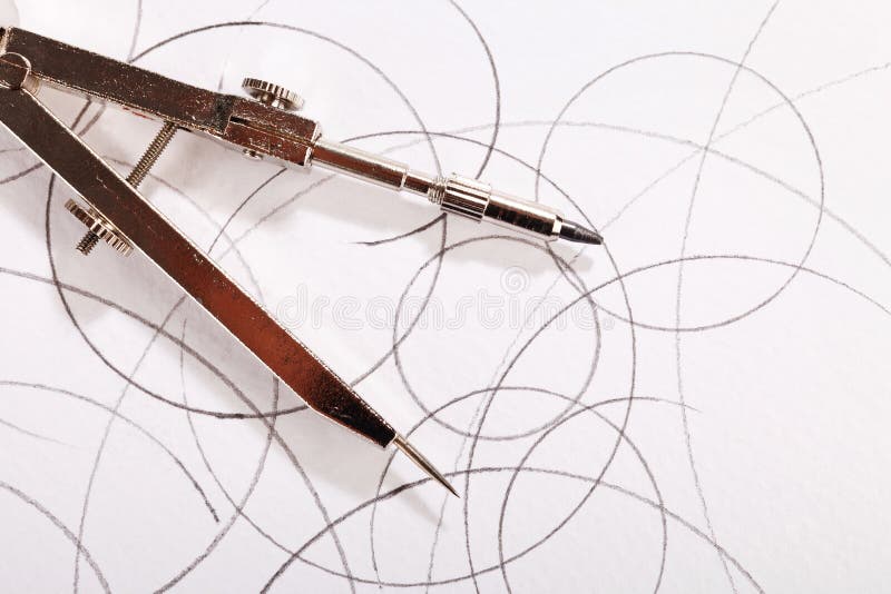 Pair of Compasses Drawing Circle Stock Image - Image of geometry ...