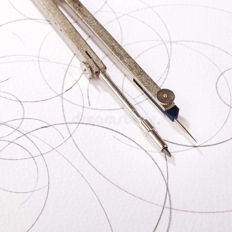 Pair of Compasses Drawing Circle Stock Image - Image of geometry ...