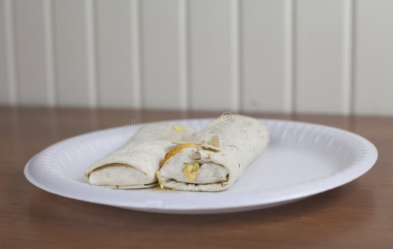 Overcooked Egg Burritos stock photo. Image of filled - 111060146