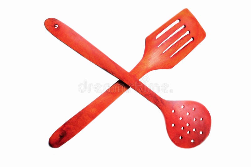 A Pair Cooking Spoons in the Form of a Cross Against a White Background ...