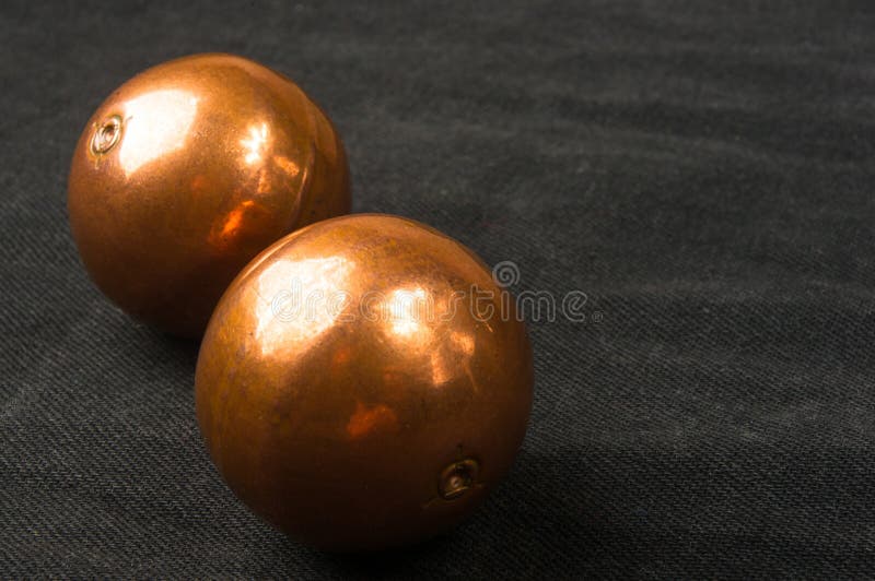 Pair of Copper Chinese Balls Baoding Stock Photo - Image of repeatedly ...