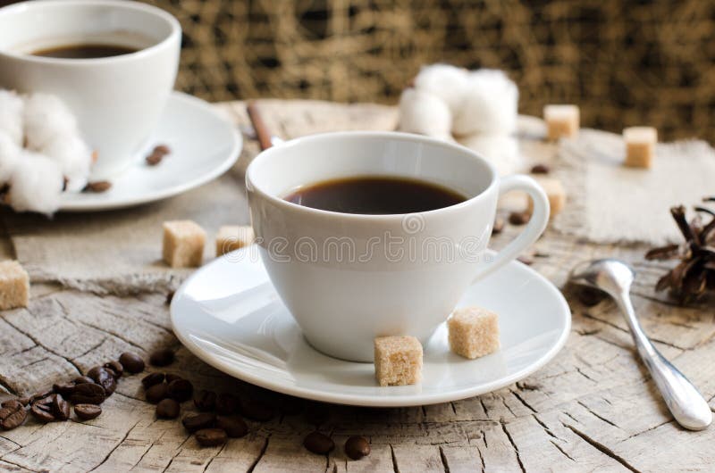 A pair of cups of coffee stock image. Image of pair - 148999507