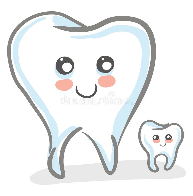 A Pair of Cute Teeth Vector or Color Illustration Stock Vector ...