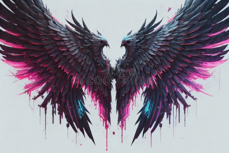 Cyberpunk Wings Stock Illustrations – 398 Cyberpunk Wings Stock ...