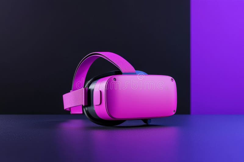 Vr Headset Digital Neon Background Representing Virtual Reality Stock ...