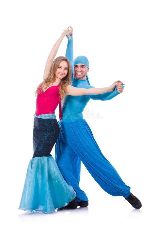 Pair of Dancers Dancing Modern Dance Isolated Stock Image - Image of ...