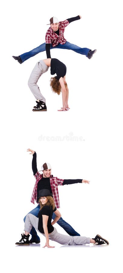 The Pair of Dancers Dancing Modern Dances Stock Image - Image of ...