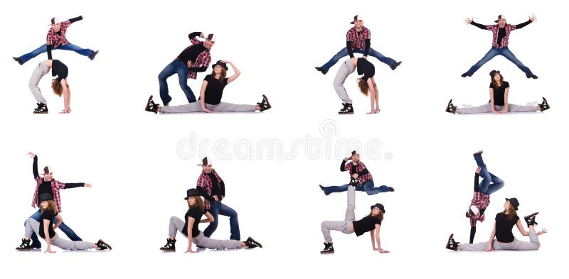 The Pair of Dancers Dancing Modern Dances Stock Image - Image of ...