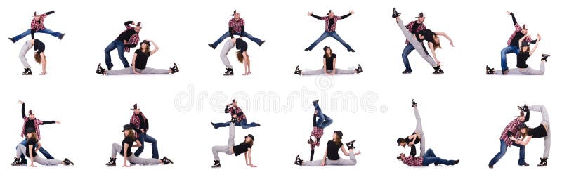 The Pair of Dancers Dancing Modern Dances Stock Image - Image of ...