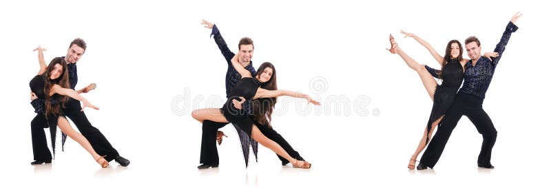 The Pair of Dancers Isolated on the White Stock Image - Image of love ...