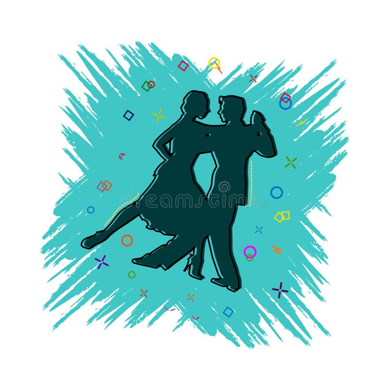 Pair Dancing Icon. Comic Book Style Icon with Splash Effect Stock ...