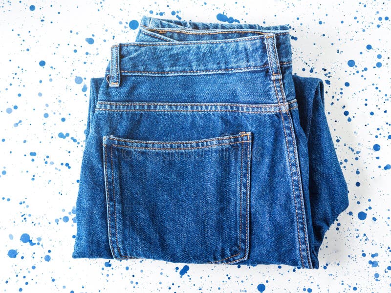 Pair of Denim Jeans on White Background Stock Photo - Image of casual ...