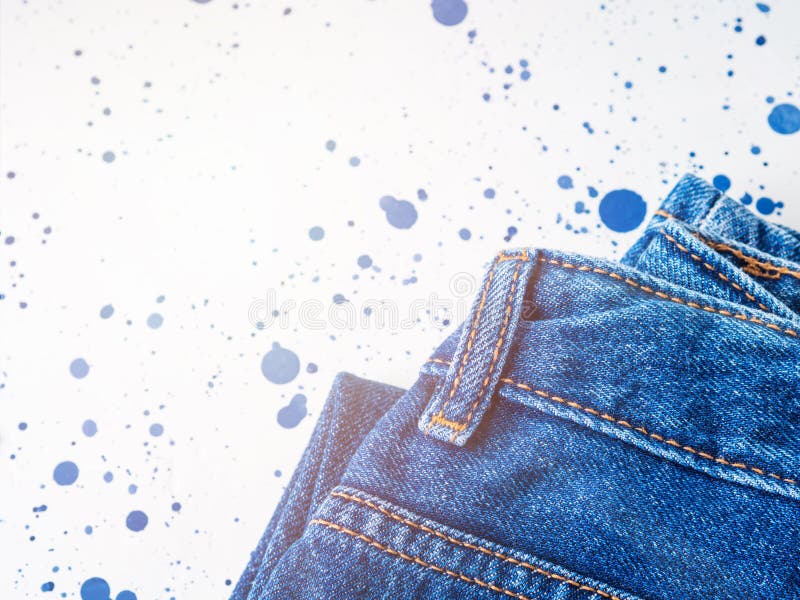 Pair of Denim Jeans on White Background Stock Photo - Image of female ...