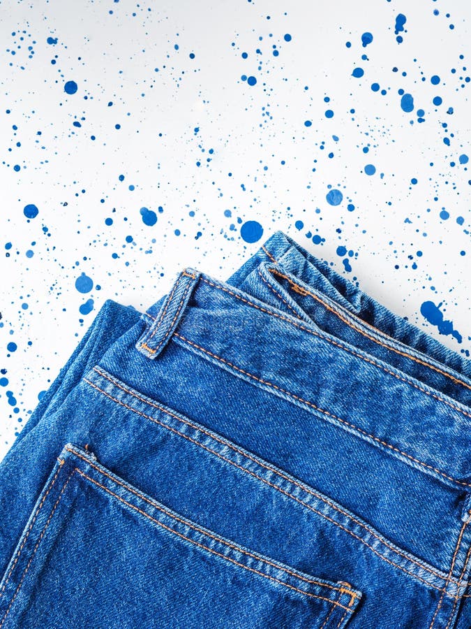 Pair of Denim Jeans on White Background Stock Photo - Image of female ...