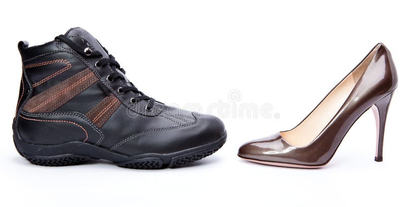 Pair of different footwear stock image. Image of male - 23326111
