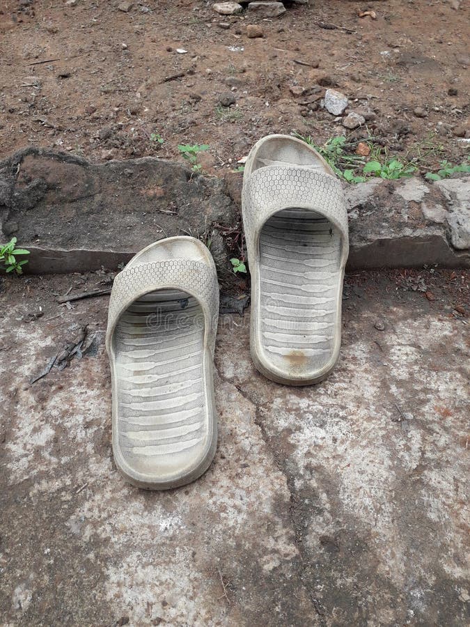 A Pair of Dirty Sandals with Faded Colors Stock Photo - Image of faded ...