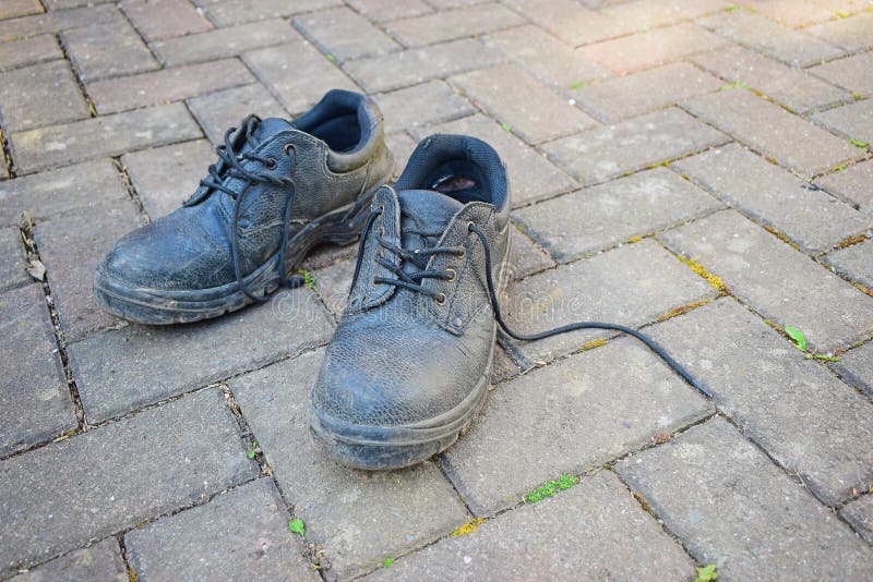 Steel Toe Capped Work Boots Stock Photo - Image of boots, black: 180106310
