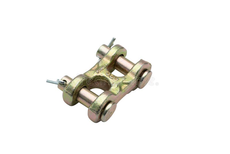Pair of Double Metal Chain Clevis Links Isolated on a White Background ...