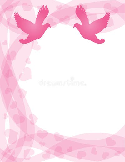 Pair of Doves on Swirl Border Stock Vector - Illustration of border ...
