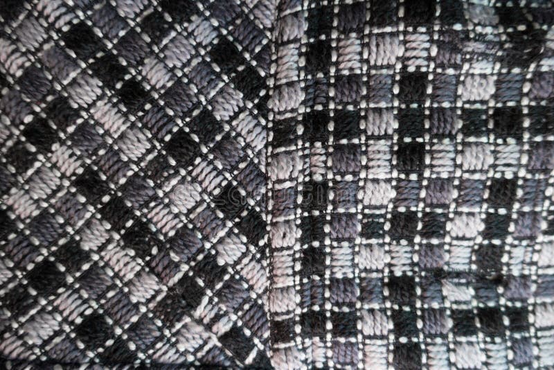 Pair of Embroidered Grey Fabrics Sewn Together Stock Photo - Image of ...