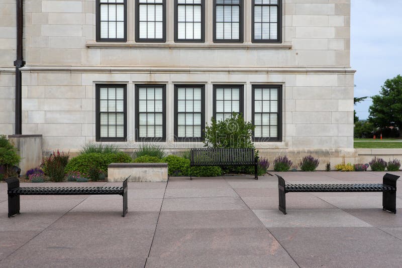 Empty benches stock image. Image of building, seat, empty - 181704179