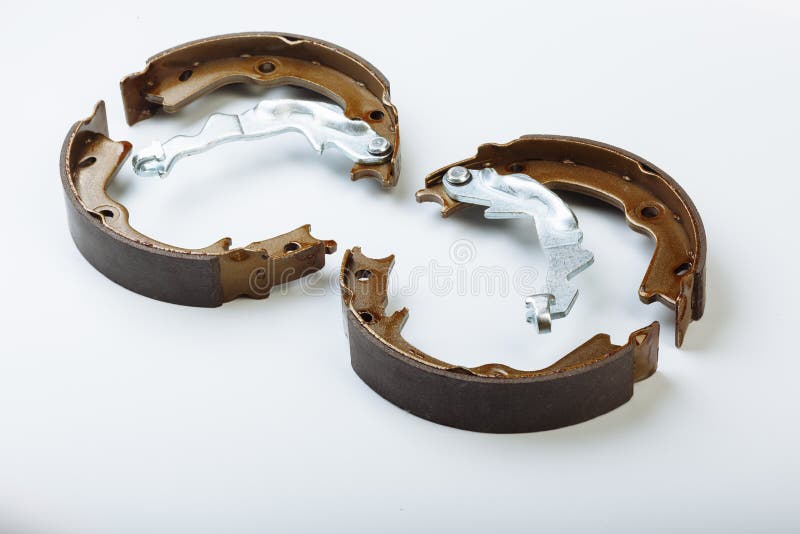 Pair of Expanding Internal Brake Shoes Isolated on White Background ...