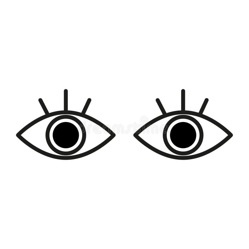 Pair of Eyes Watching Icon, Cartoon Style Stock Vector - Illustration ...