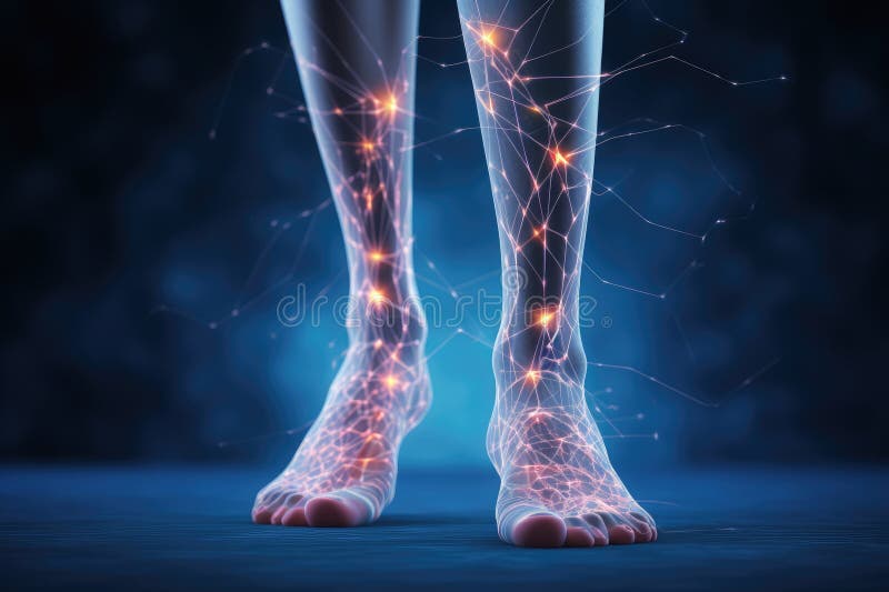 A Pair of Feet Adorned with Glowing Lights, Providing Illumination and ...