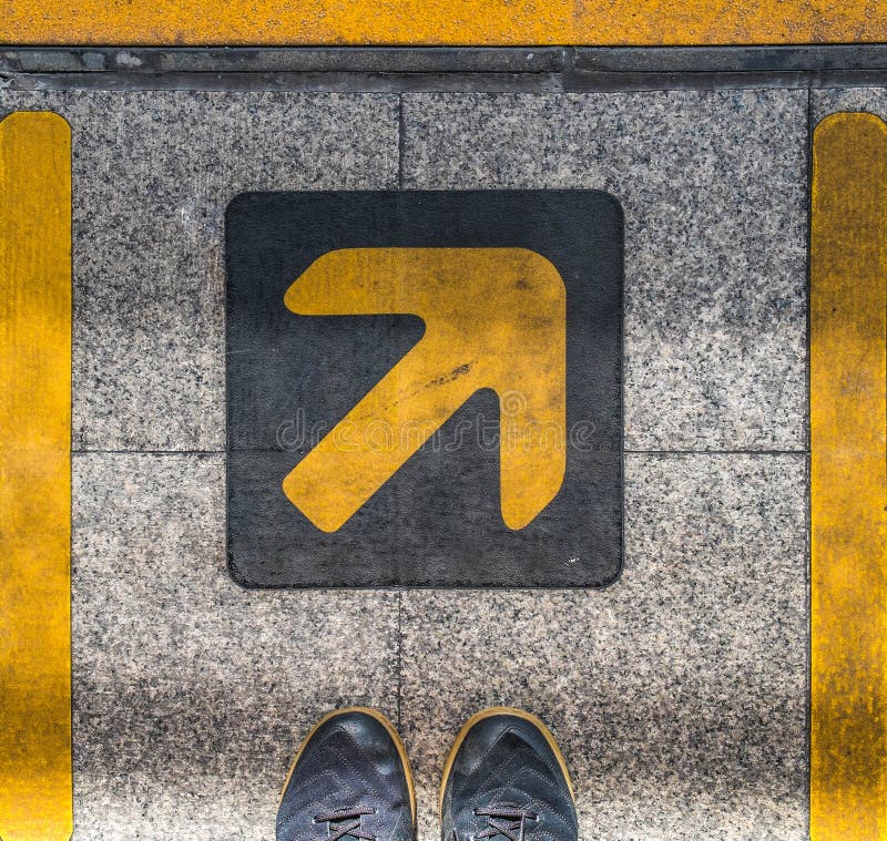 Pair of Feet and Sign Arrow Symbol Stock Image - Image of right ...