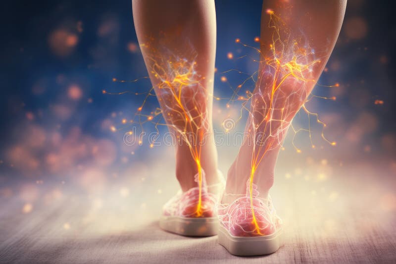 A Pair of Feet with a Sudden Burst of Light Shining upon Them, Legs ...