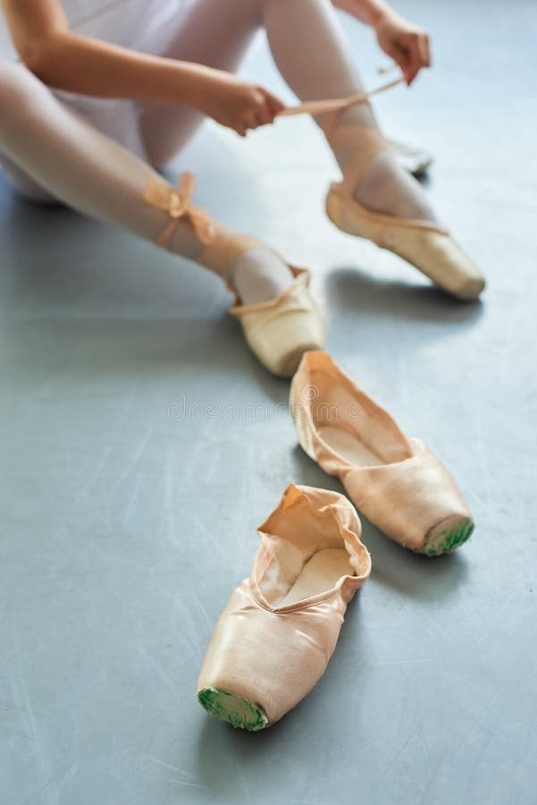 Pair of Female Slippers for Ballet. Stock Image - Image of lesson ...