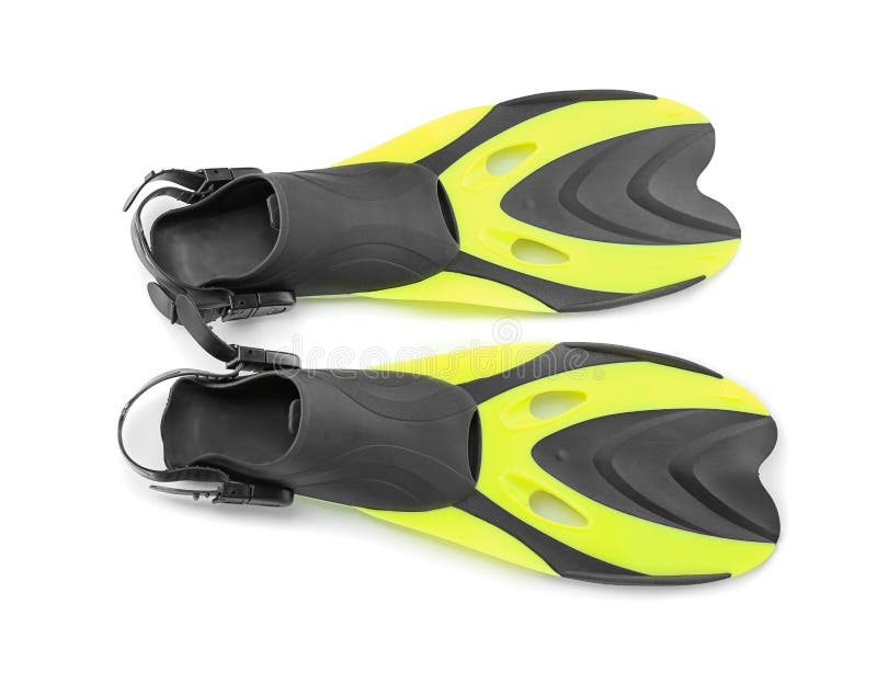 Pair Flippers For Diving With Water Drops Stock Photo - Image of close ...